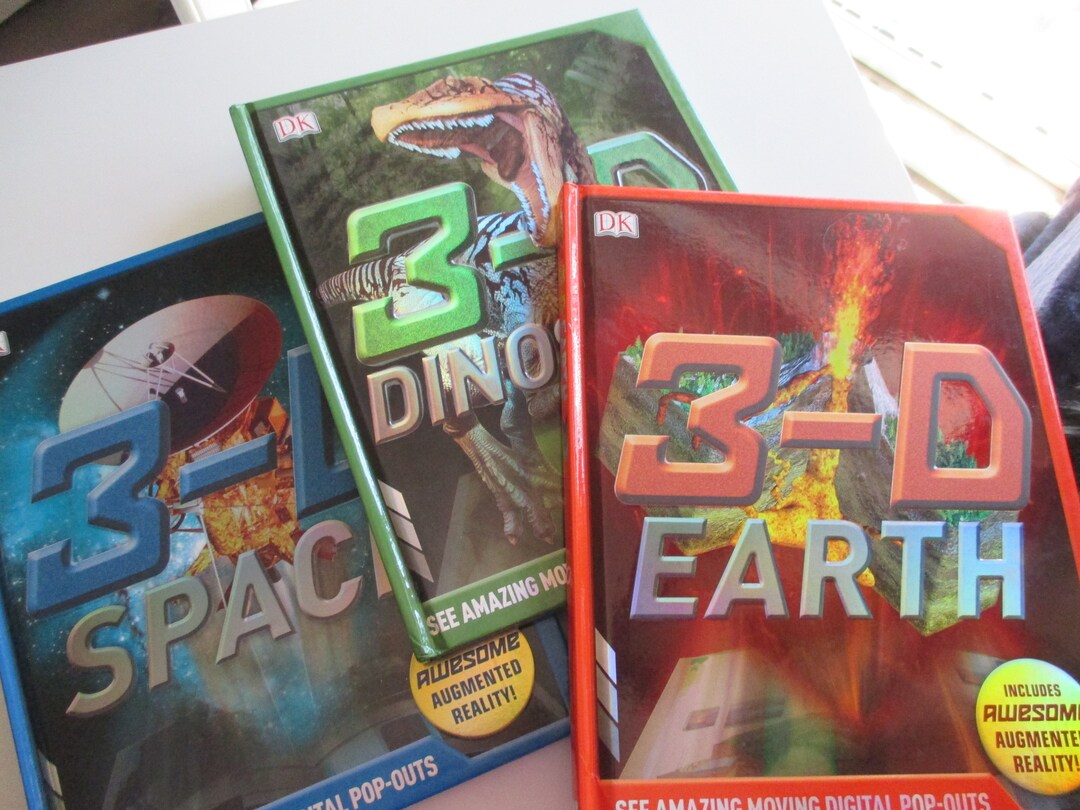 Set 3D Interactive Books, 3D Space, 3D Earth, 3D Dinosaurs, DK 3D Book ...