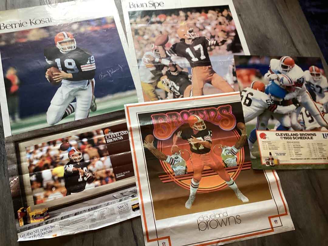 Vintage RARE Cleveland Browns Posters, Bernie Kosar, Brian Sipe, Ozzie ...