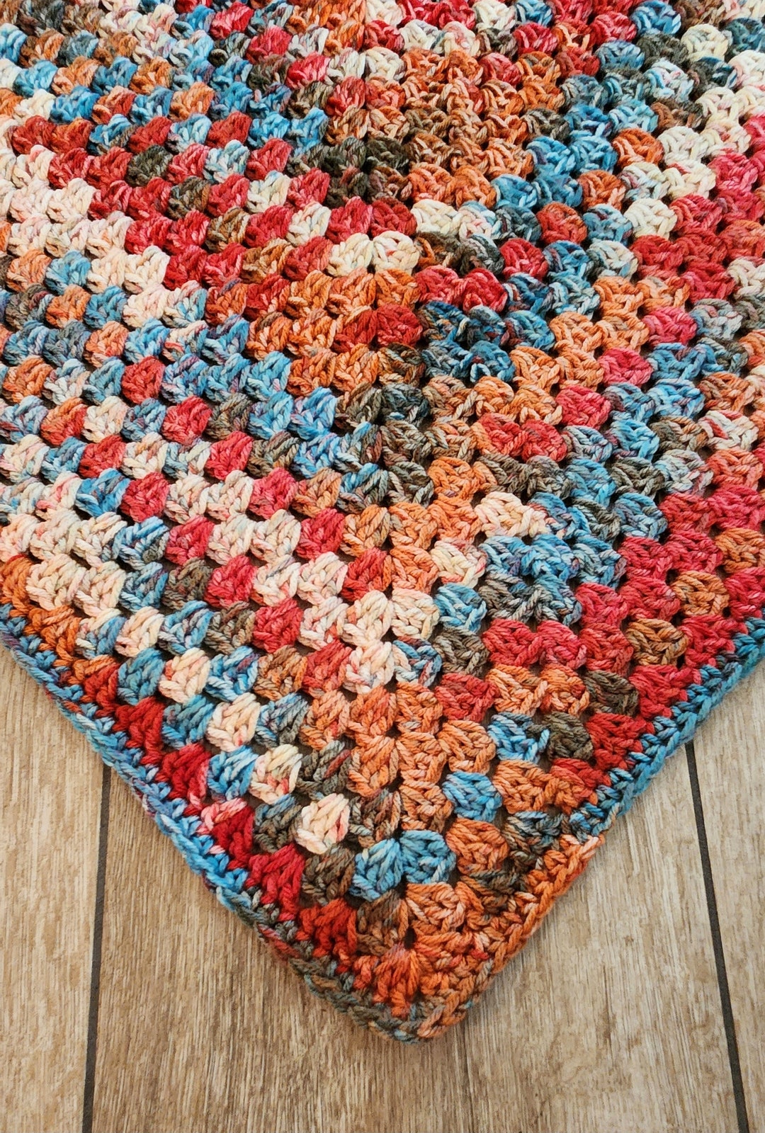 Large Painted Desert Crochet Granny Square Baby or Toddler Blanket- Lap ...