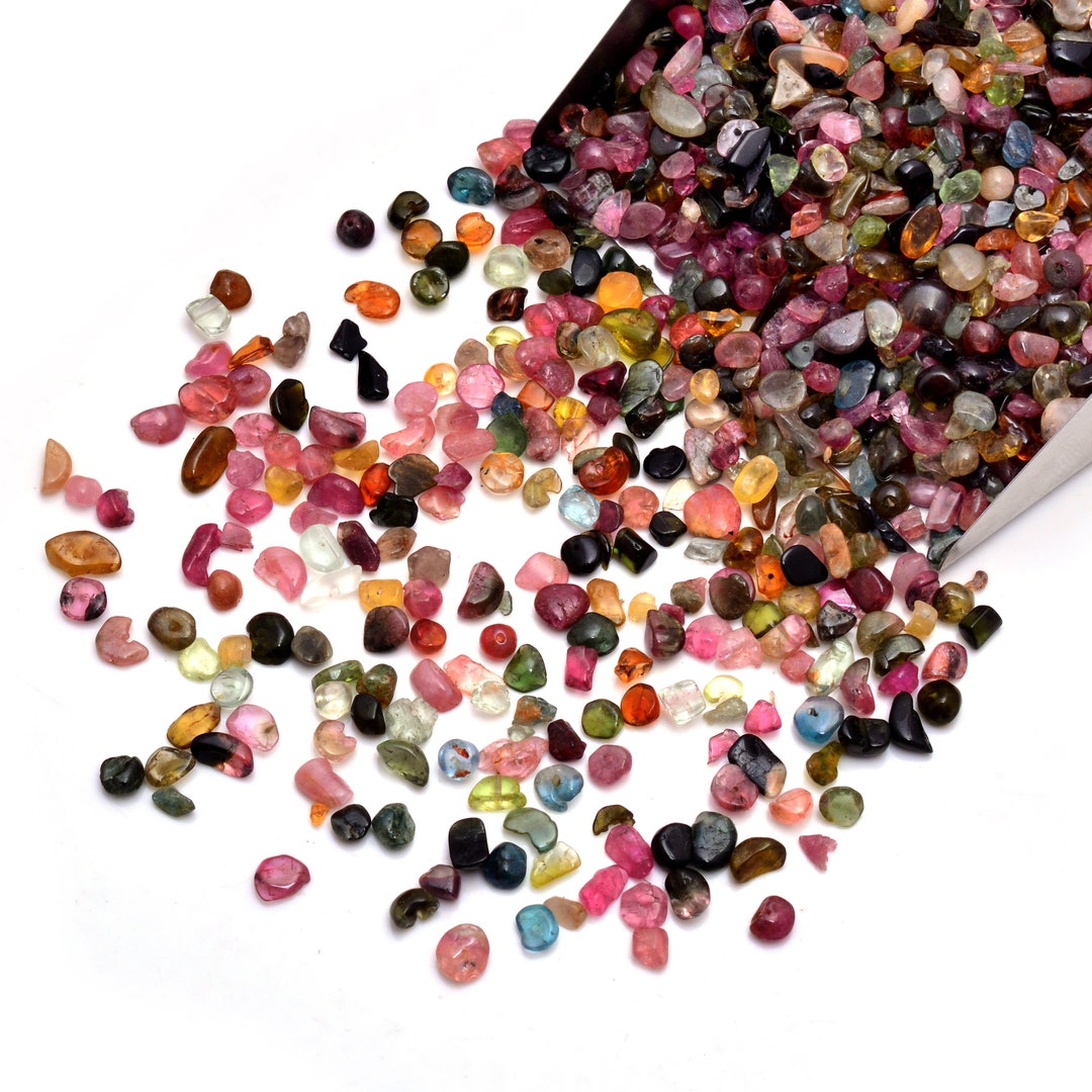 100cts Tourmaline 2-5 MM Raw, Natural Multi Tourmaline Polished Rough ...