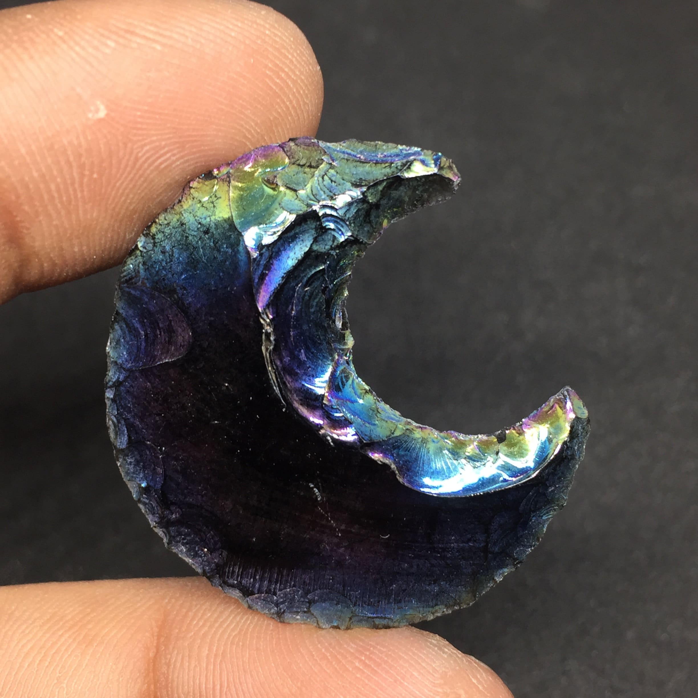 Aura Obsidian Moon Angel Aura Quartz Obsidian Moon Crystal | Etsy