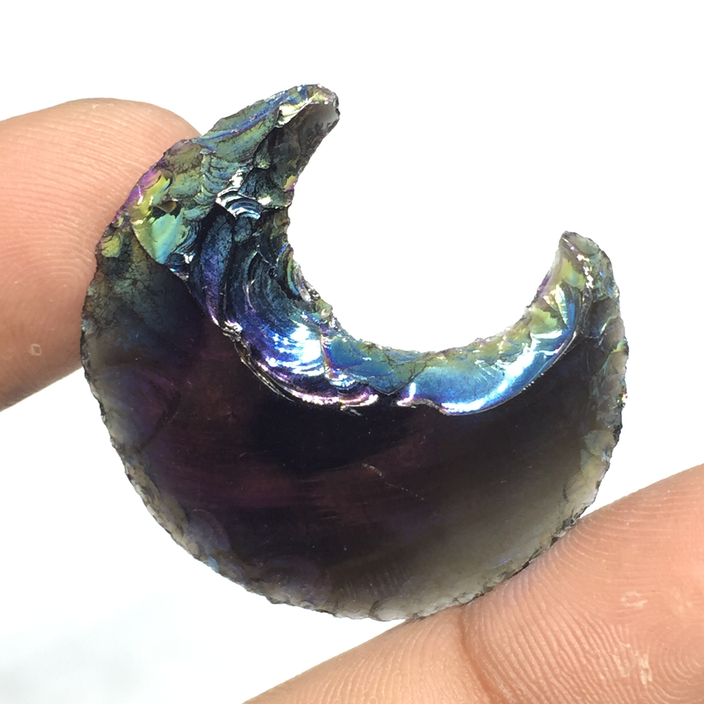 Aura Obsidian Moon Angel Aura Quartz Obsidian Moon Crystal | Etsy