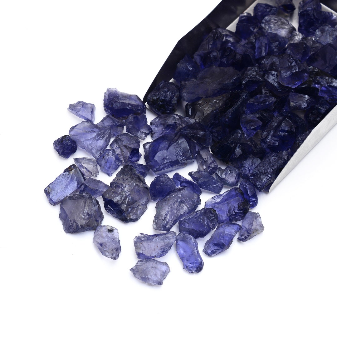 50 Pieces Facet Grade Rare Iolite Rough Gemstone Raw Fabulous Iolite ...