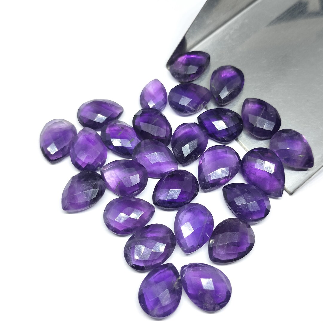 16 Mm Dark Amethyst Tear Drop Shaped Loose Beads, Set of 5 Beads ...