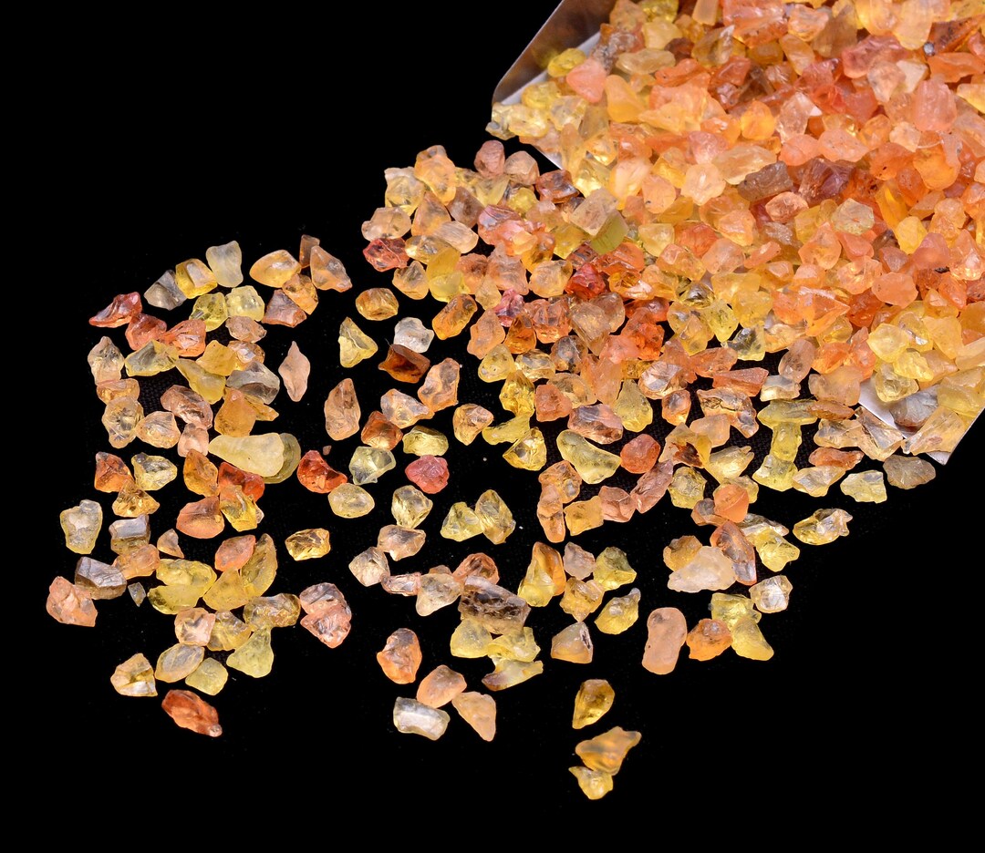 50 Pieces Natural Yellow Sapphire Flat Raw Material/yellow Sapphire ...