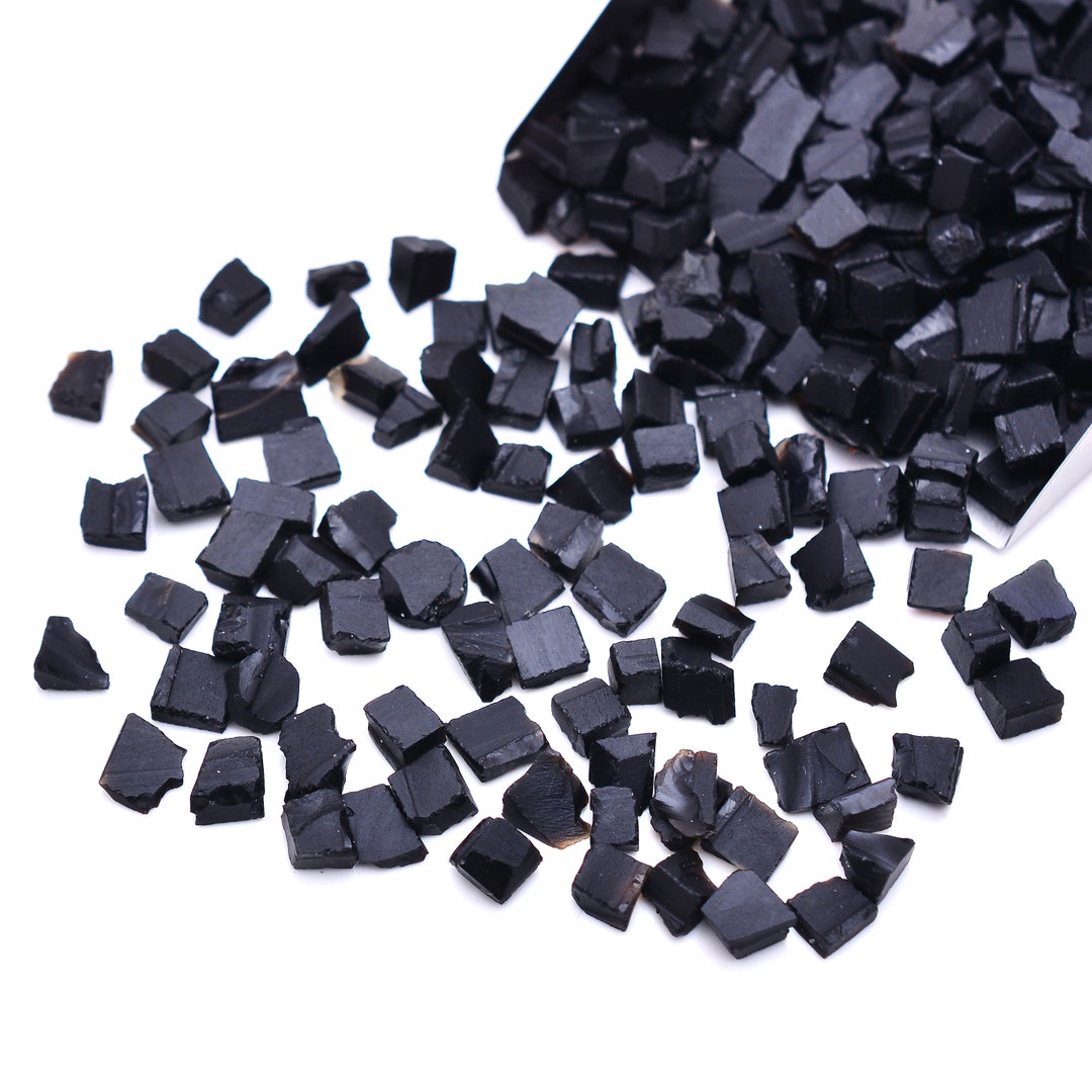 50 Pcs 5-6mmblack Onyx Raw Rough - Square Raw Black Onyx Chunk - Loose ...