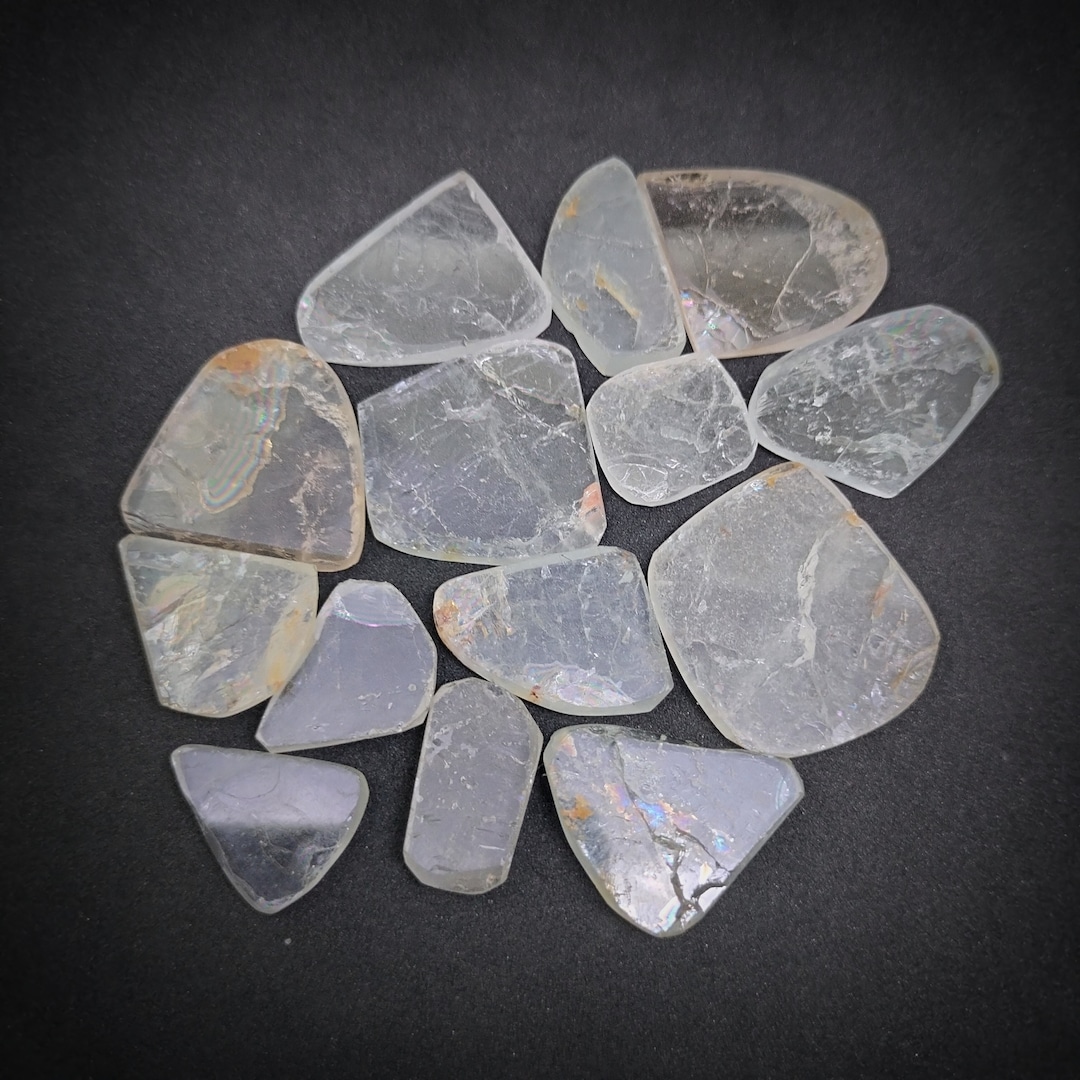 14 Pieces White Topaz Rough Slice,topaz Raw Material,ring,pendent ...