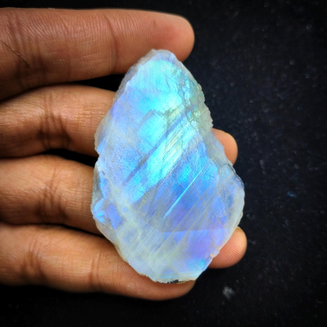 Raw Rainbow Moonstone Slabs, Rainbow Moonstone Rough Slice, Rainbow ...