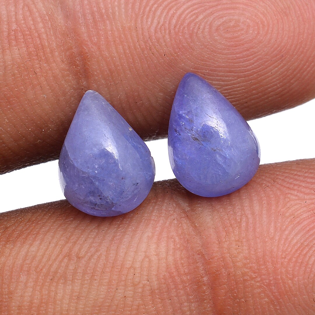 5.95 Cts Natural Tanzanite Pear Shape Cabochon Loose Gemstone Tanzanite ...