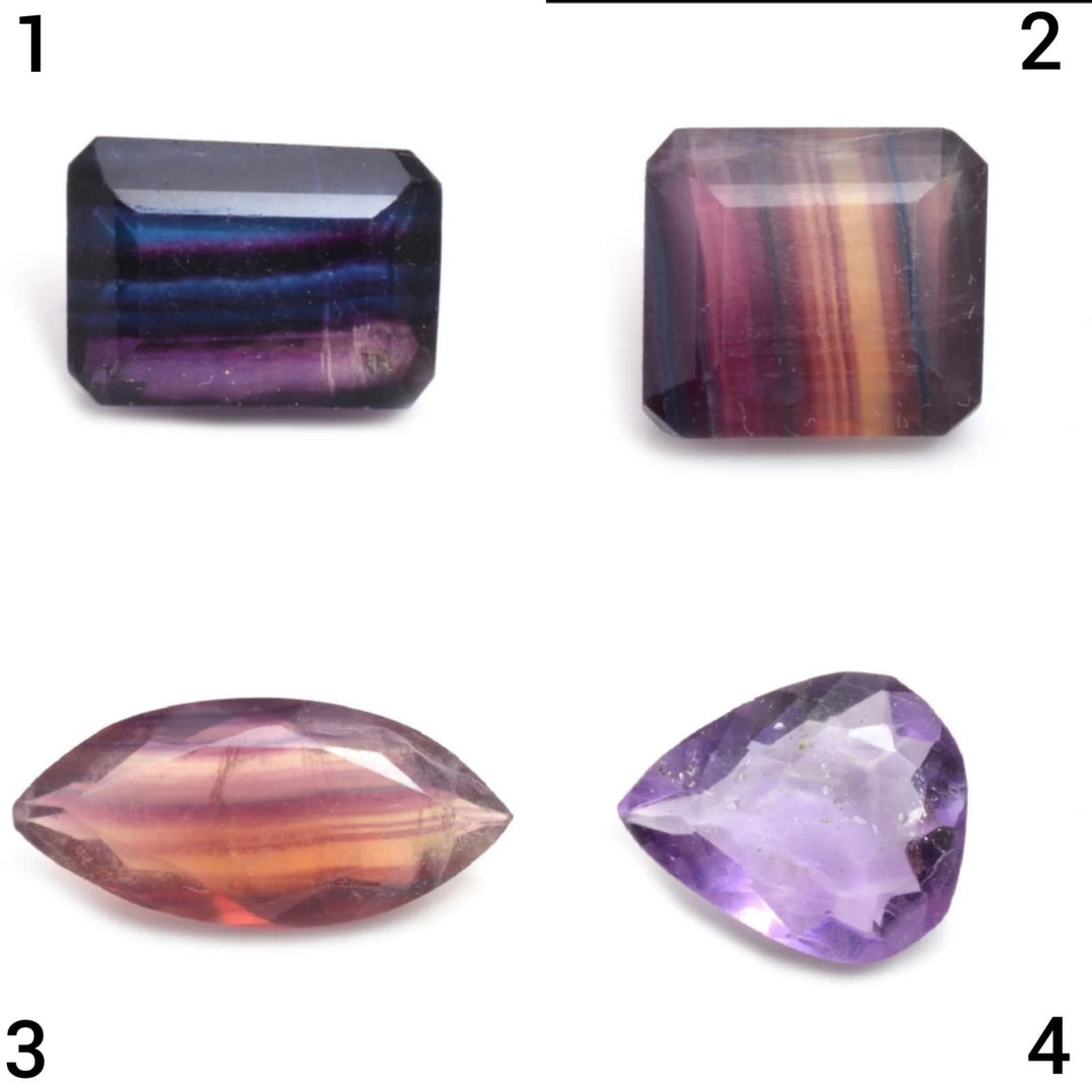 Multi Color Fluorite Cut Stone Lot Loose Gemstone Fluorite Faceted ...