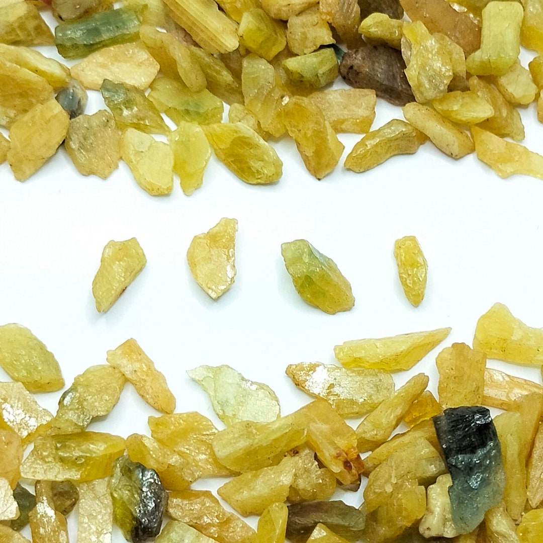 20 Natural Yellow Sapphire Raw Crystals, Untreated Rough Gemstones (5 ...