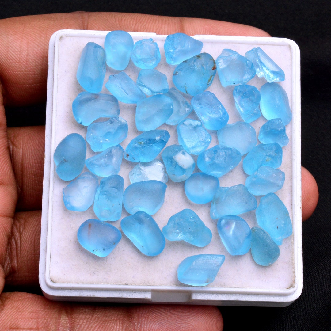 5 AAA Sky Blue Topaz Raw Gemstones – Rough Jewelry Stones (8-12mm) - Etsy
