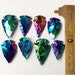 Aura Obsidian Arrowhead, Titanium Coated Crystal Arrow, Healing Jewelry ...