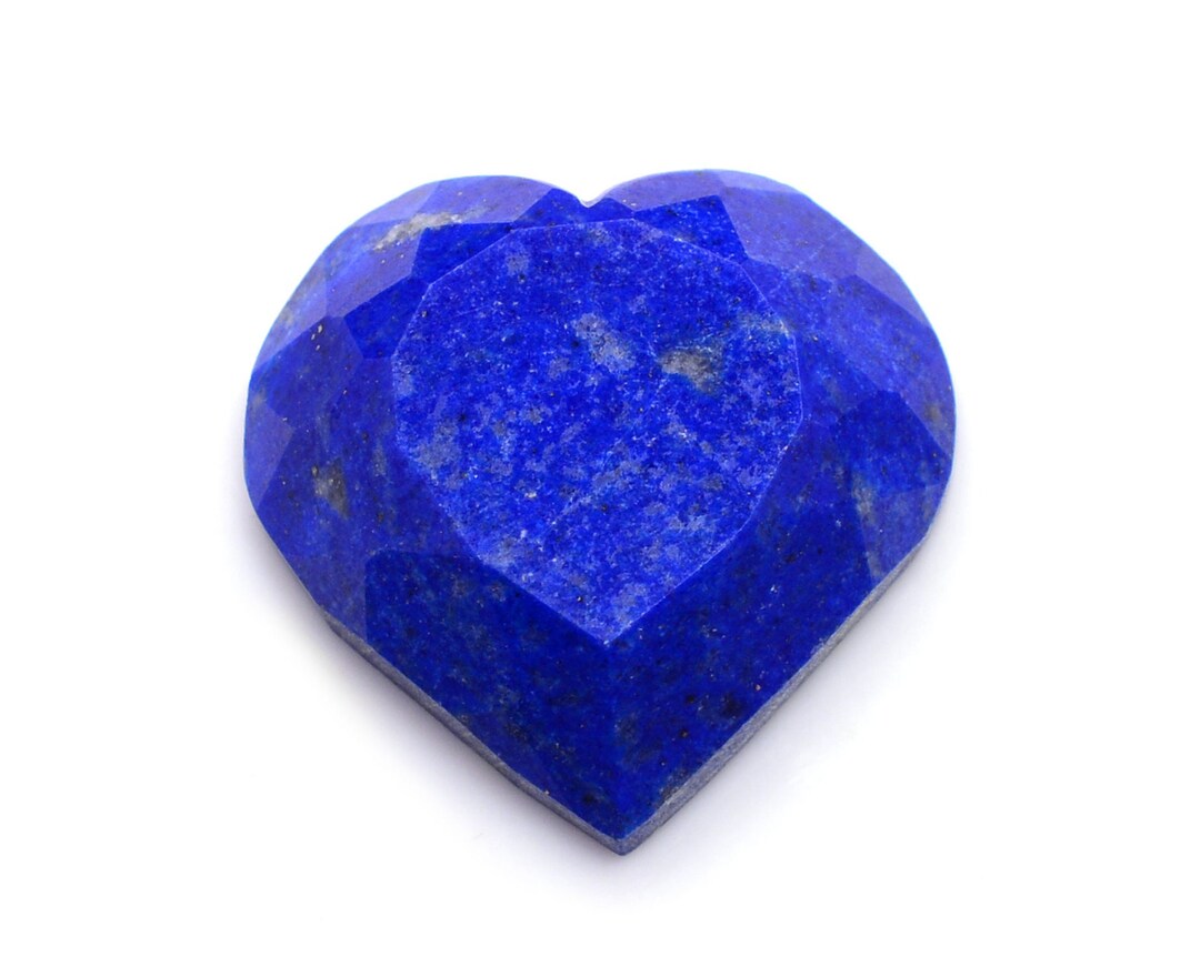 AAA Grade Natural Lapis Lazuli Heart Shape Carving Gemstone Flatback ...