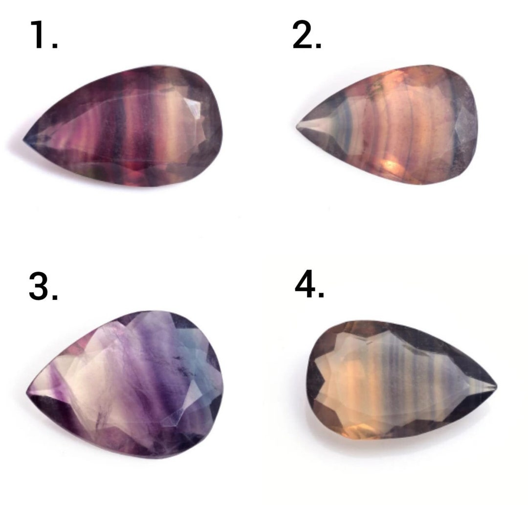 Multi Color Pear Cut Fluorite Gemstone Faceted,multi Fluorite Faceted ...
