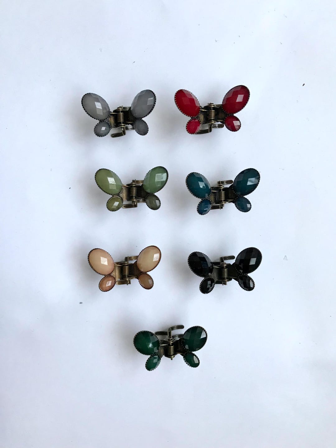 Butterfly Shaped Small Claws With Acrylic Gemstone - Etsy
