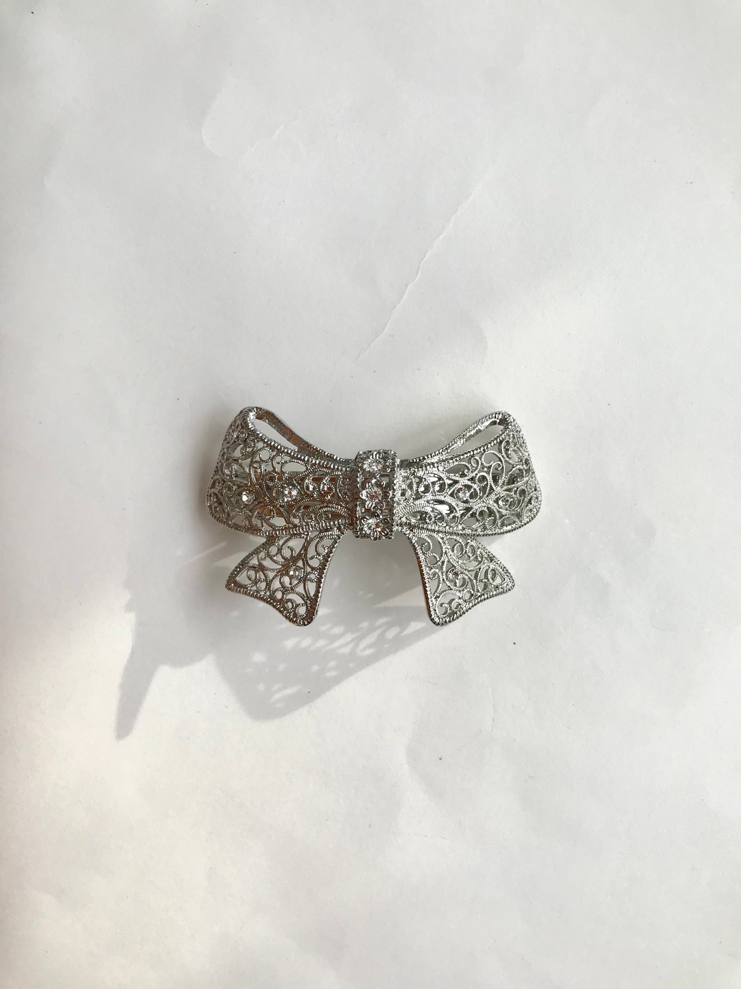 Bow Shape Curved Silver Metal Clips/barrette—suitable for Weddings - Etsy