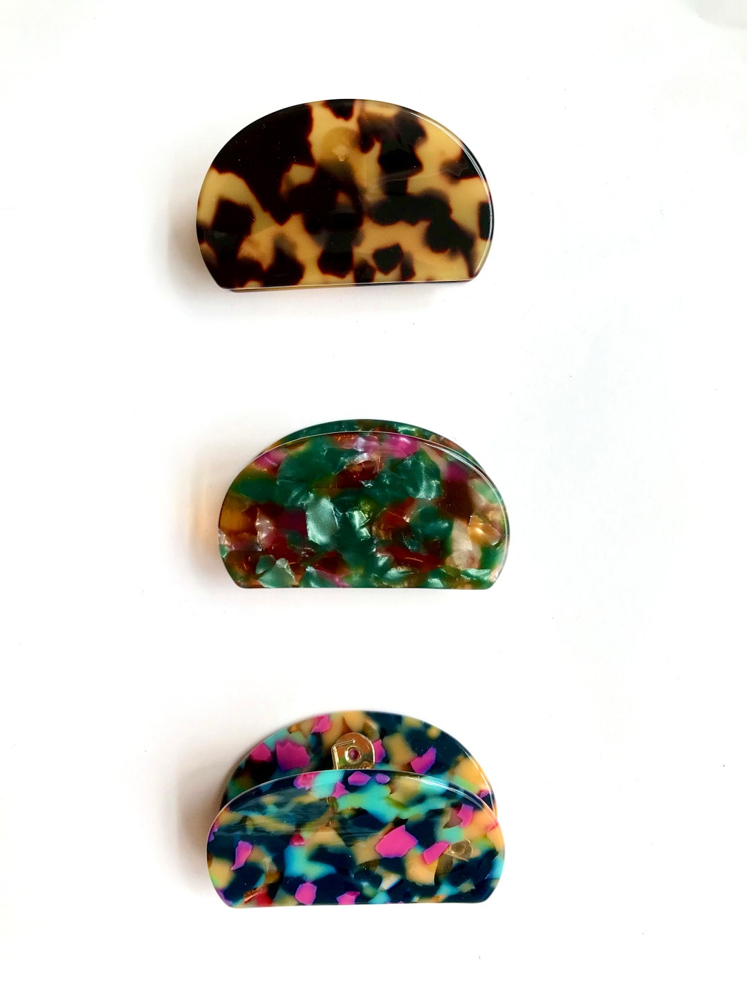 Circular Shaped ACETATE Hair Claw - Etsy