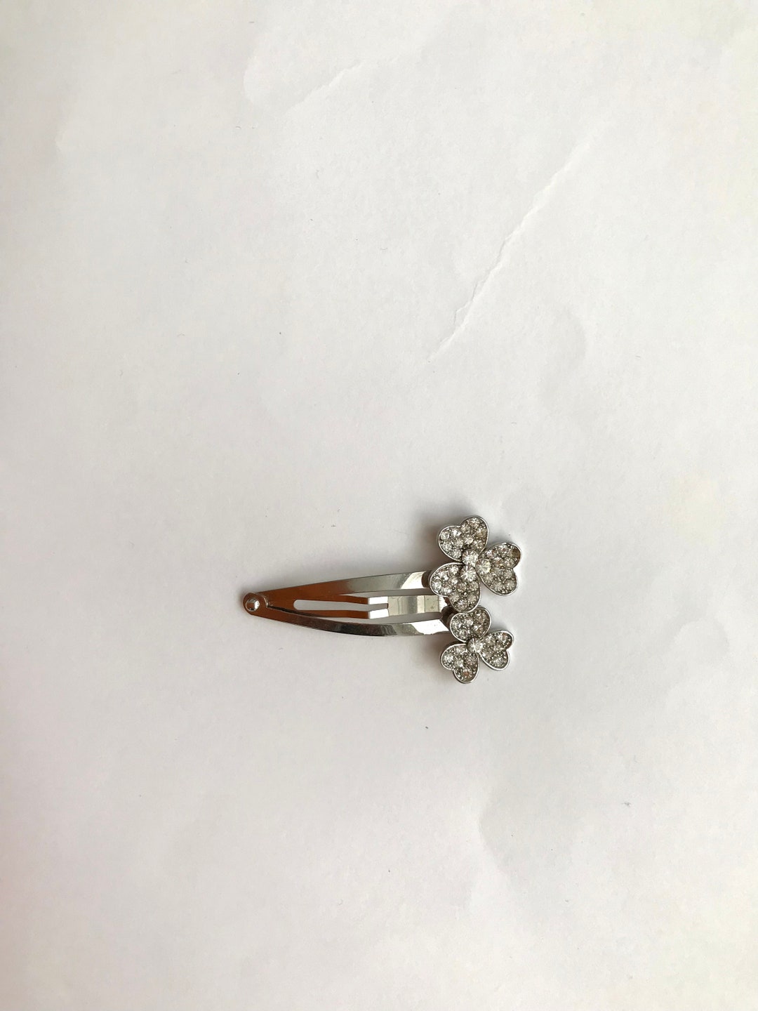 Hair Pins/ Flips With Clear White Diamantés - Etsy UK