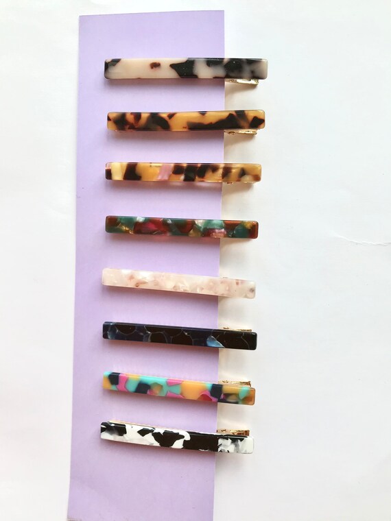 ACETATE Pin/slide in 6 Different Colours 6cm Long - Etsy