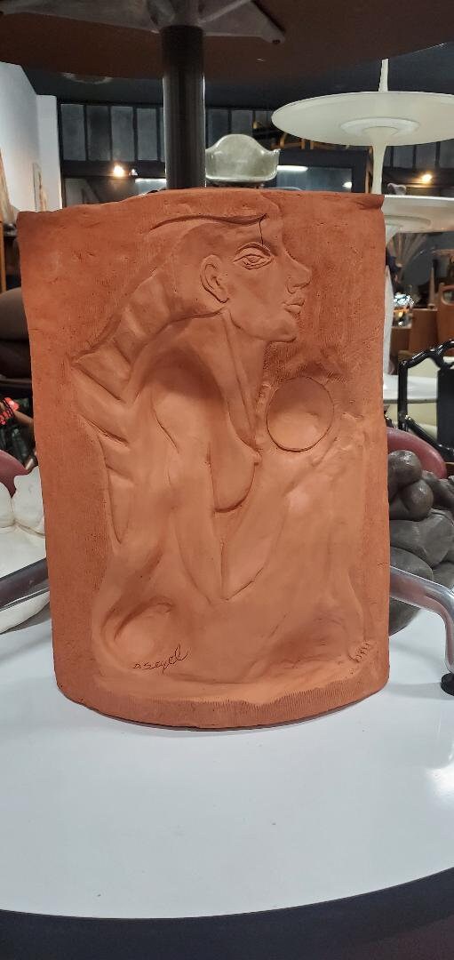 DAVID SEGEL Sculpture Large Terracotta Double Sided Curved | Etsy