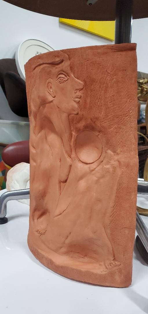 DAVID SEGEL Sculpture Large Terracotta Double Sided Curved | Etsy
