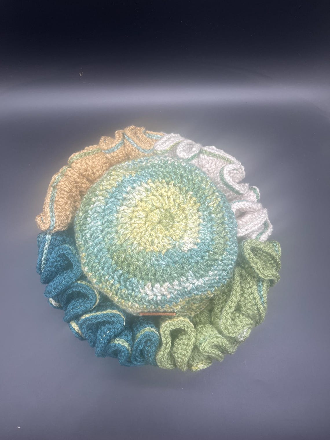 Voluminous Five-color Crochet Ruffle Beanie - Etsy