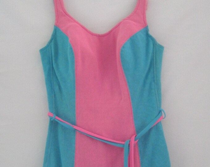 Vintage 1960s Swimsuit, Pink & Teal, Playtex Slim N' Trim - Etsy