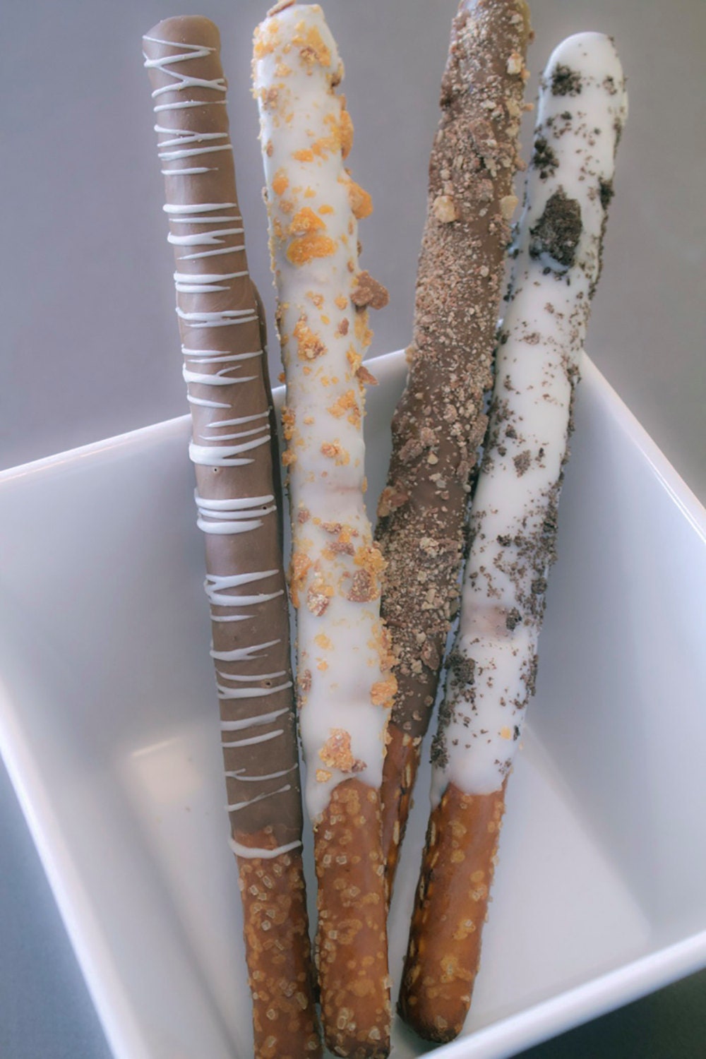 Chocolate Covered Pretzel Rods, Hand Dipped Pretzel Sticks, Savory ...