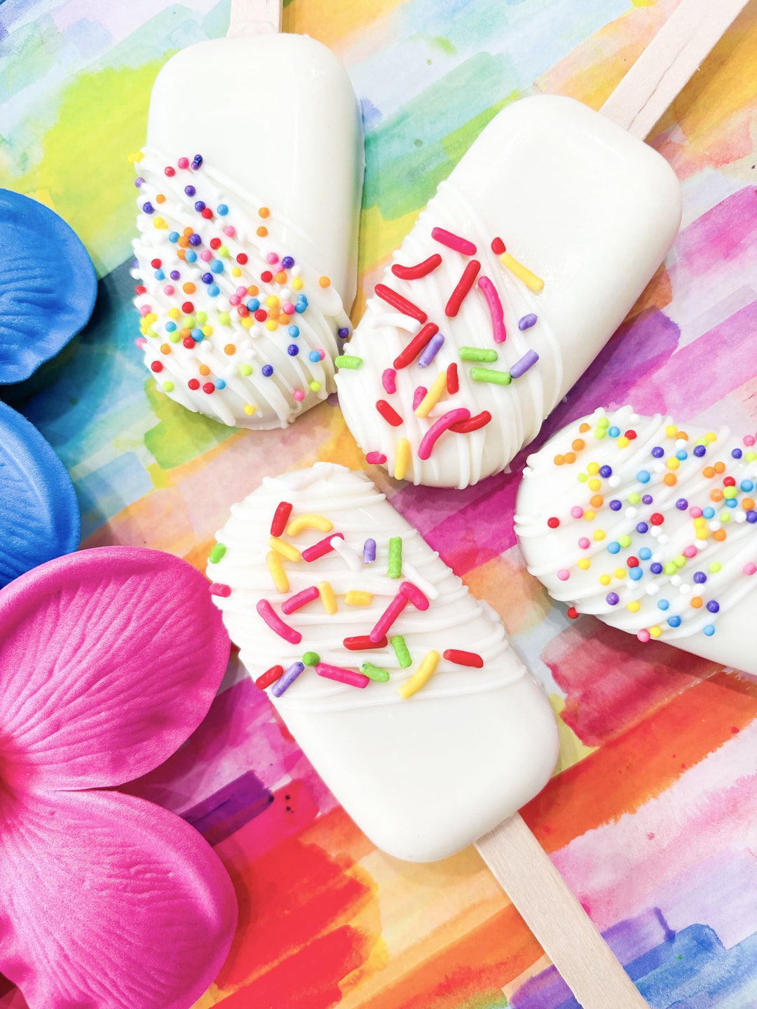 Cakesicle, Spring Chocolate Covered Cakesicles, Funfetti Designer ...