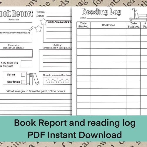 Book Report Worksheet | Etsy