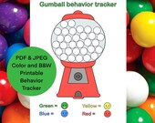 Gumball Behavior Tracker Printable Reward System Mood - Etsy