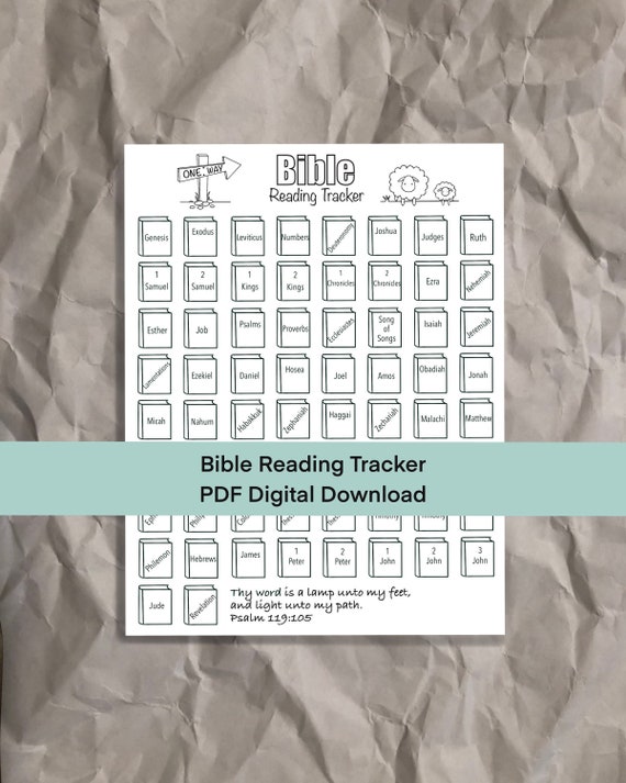 Bible Reading Tracker PDF Digital Download Printable Coloring - Etsy