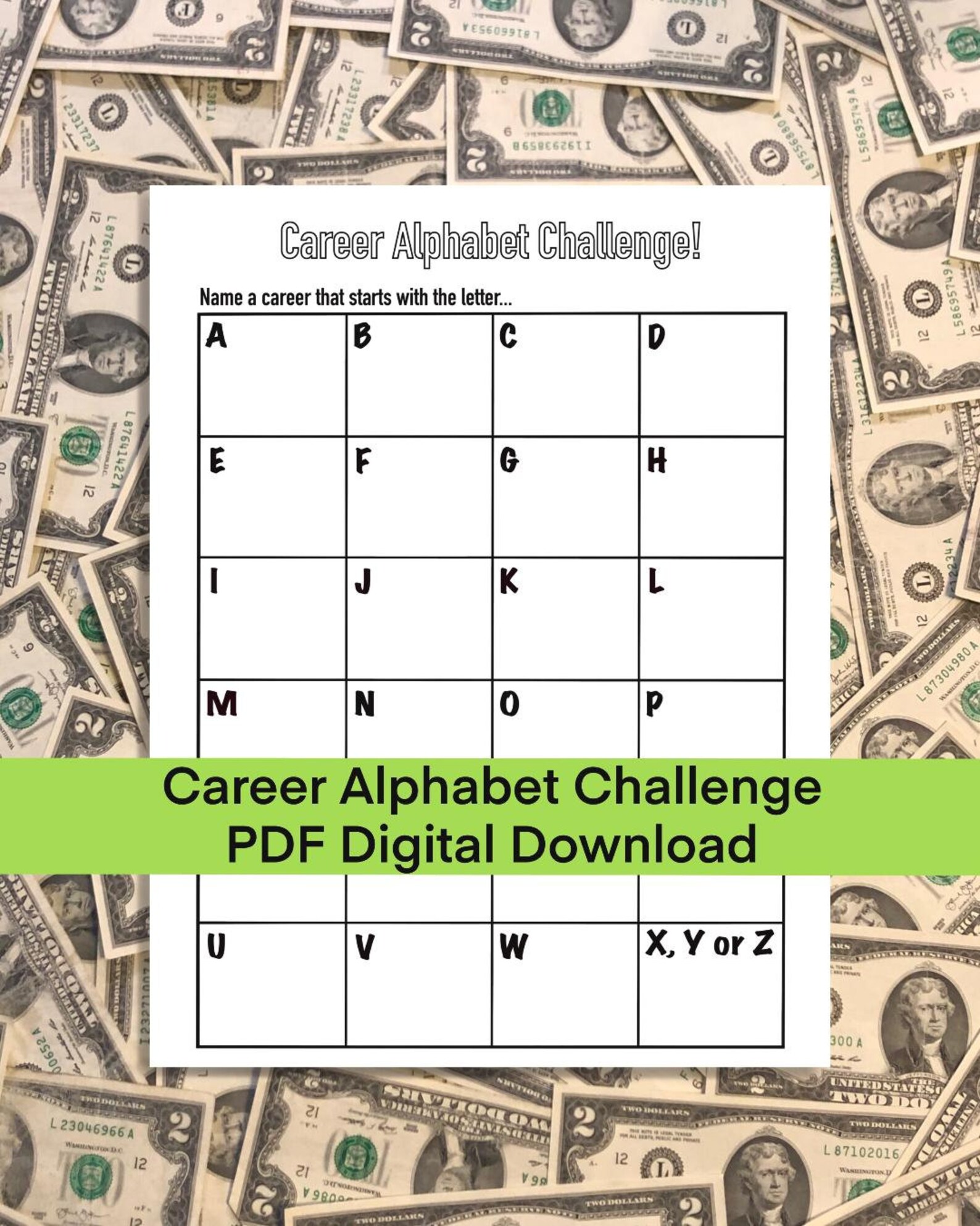 Career Alphabet Challenge Digital Download, Printable, Research ...
