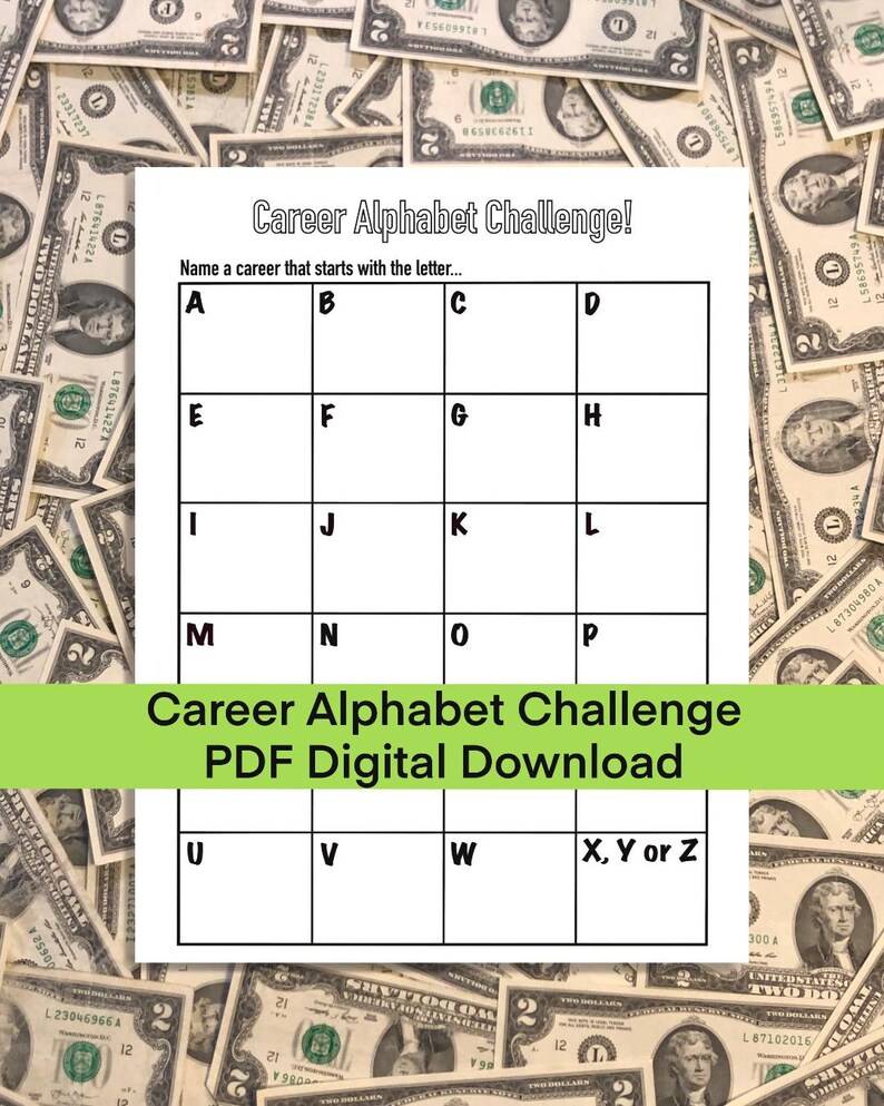 Career Alphabet Challenge Digital Download, Printable, Research ...