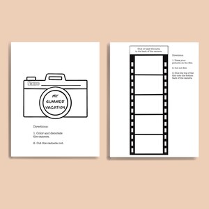 Camera Roll Art Activity, All About Me, Summer Vacation, Digital ...