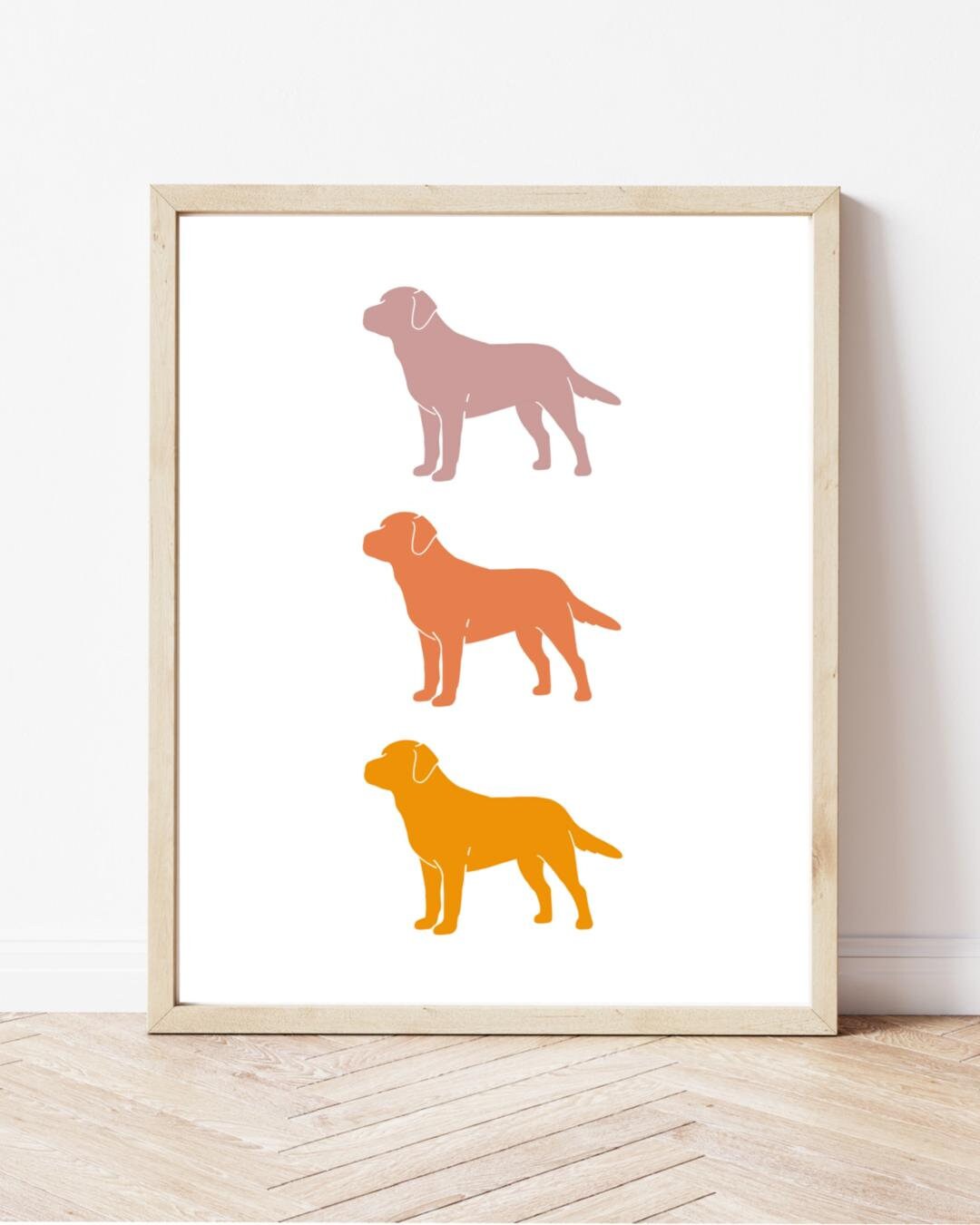 Labrador Retriever in Sunset Color Scheme, Digital Download Printable ...