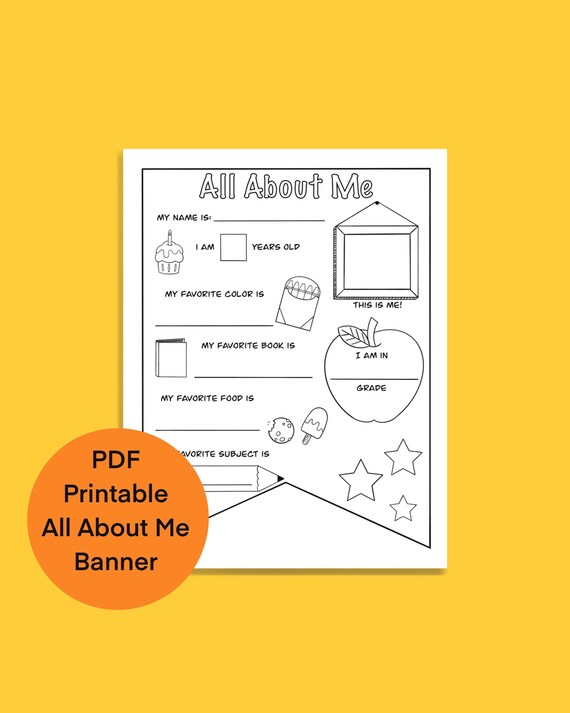 All About Me Printable Bunting Banner Pennant Classroom | Etsy