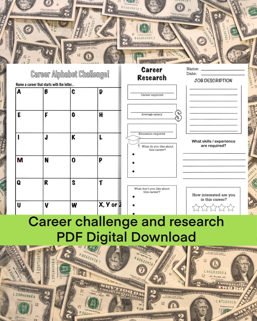 Career Alphabet Challenge and Career Research Printable Instant ...