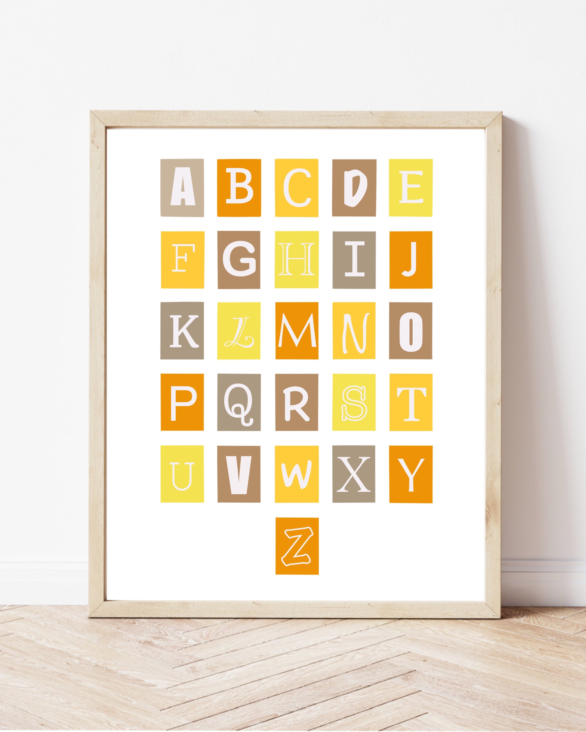 Alphabet, Light Safari Color Scheme *DIGITAL DOWNLOAD* Printable, Art ...