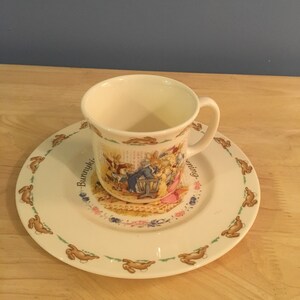 Vintage Bunnykins Christening Myg and Plate Set - Etsy