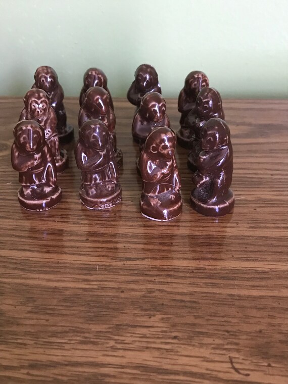 Vintage Set of 12 Wade Red Rose Tea Chimpanzee Figurines | Etsy