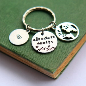 Adventure Awaits Keychain Personalized Keychain Graduation - Etsy