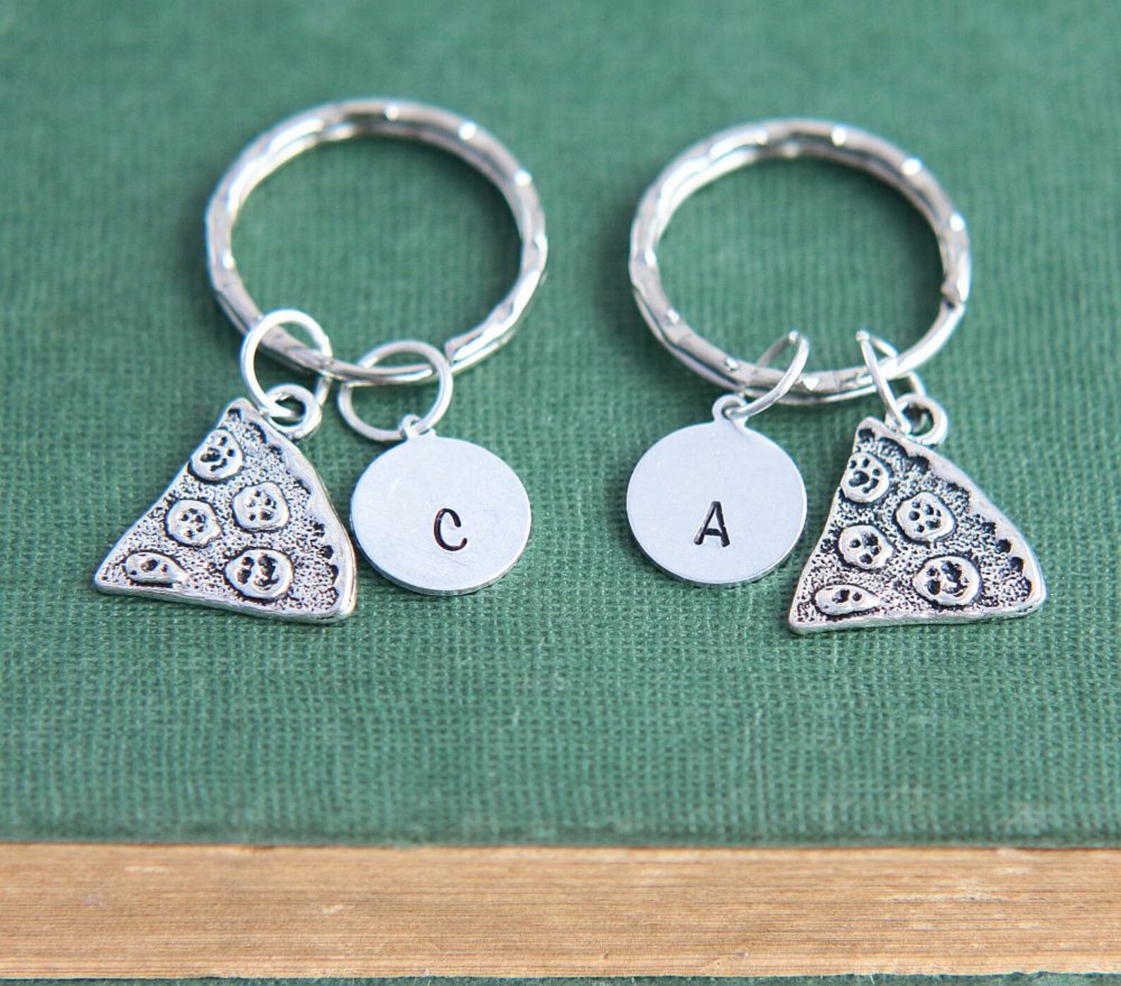 Couple Keychains Pizza Keychain Pizza Keyring Set Couple - Etsy