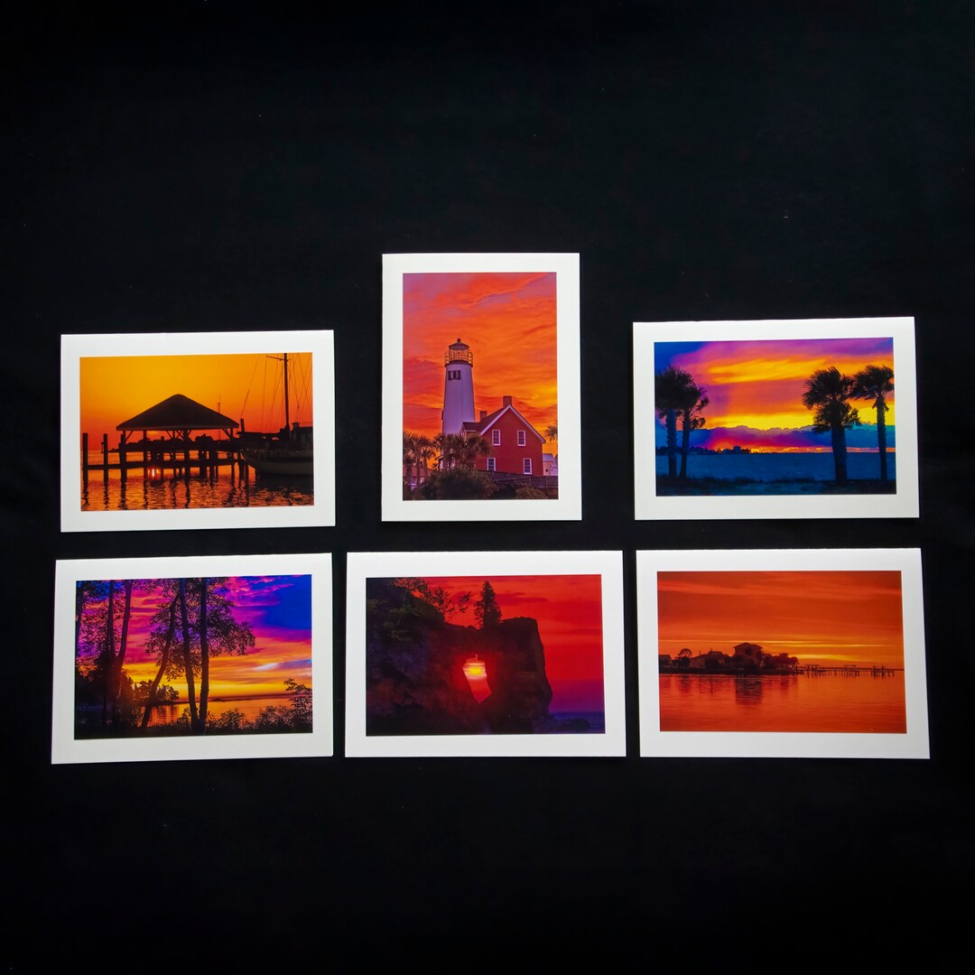 Set of 6 Sunrise/sunset Photo Note Cards - Etsy