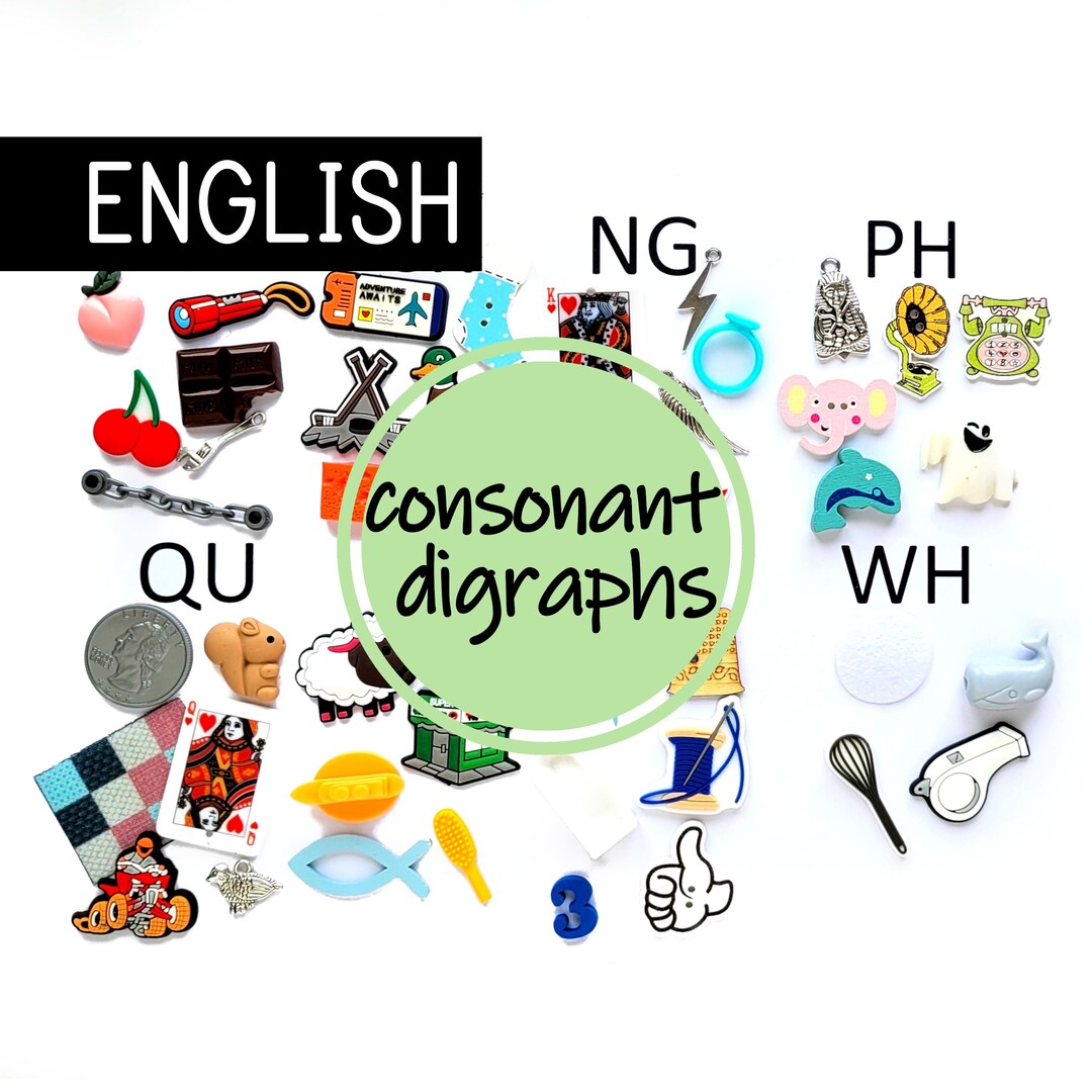 Green Series Consonant Digraphs Montessori Language Material 46 Objects ...