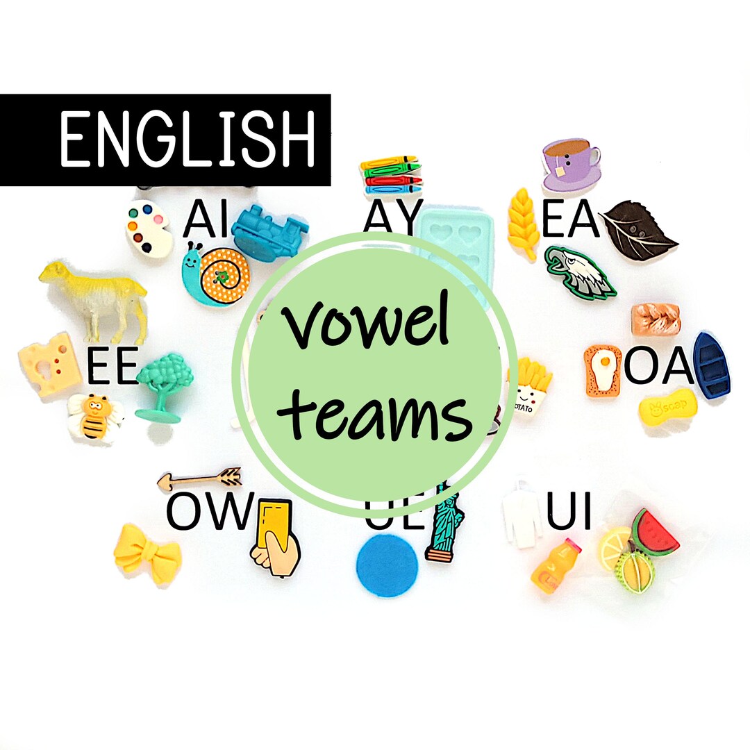 Green Series Most Common Vowel Teams - Montessori Language Miniatures ...