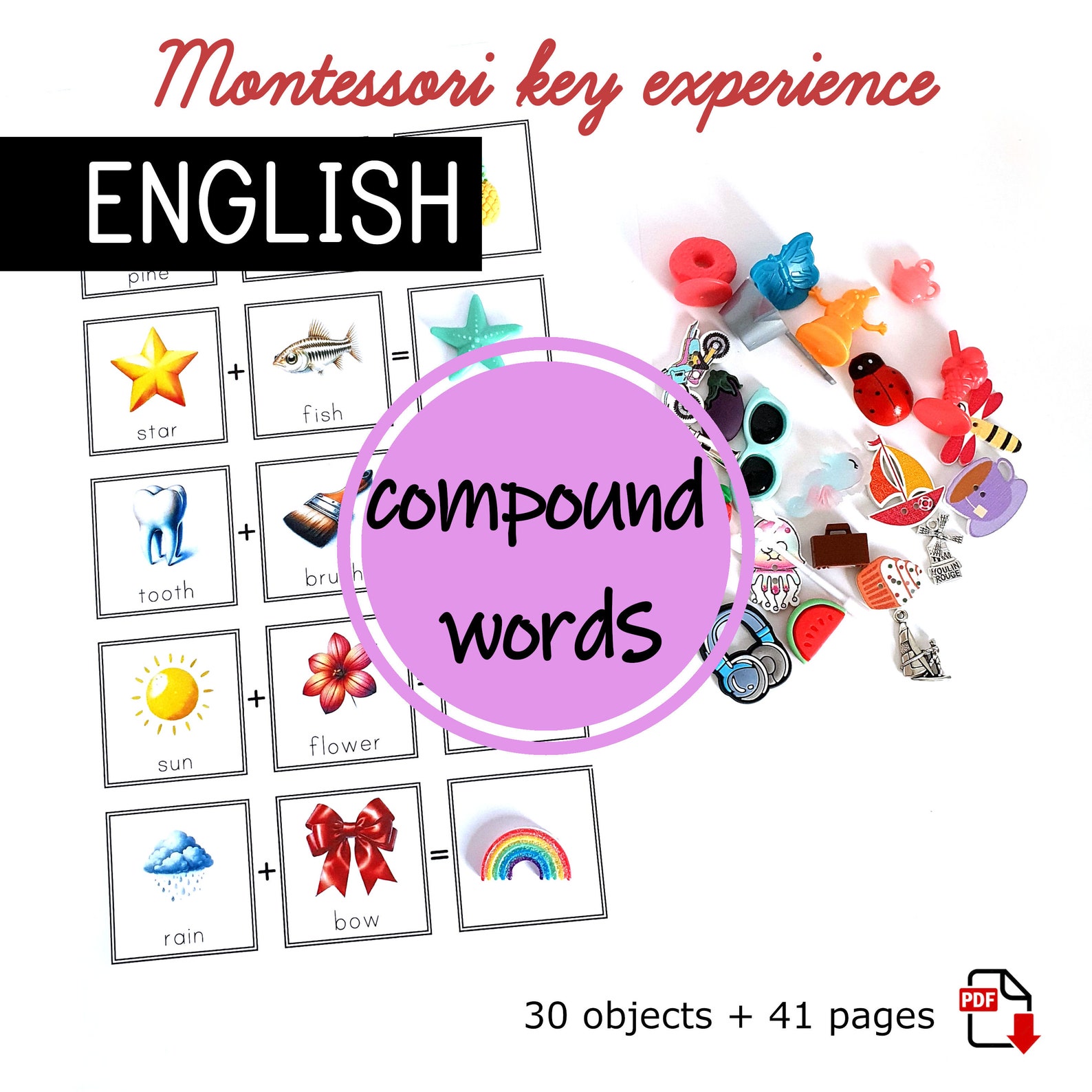 Key Experience: Compound Words - 30 Objects and Downloadable PDF - Etsy