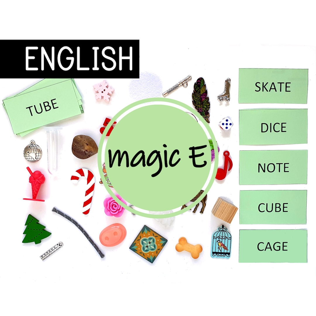 Green Series 30 Silent E, Magic E Words Montessori Language Material ...
