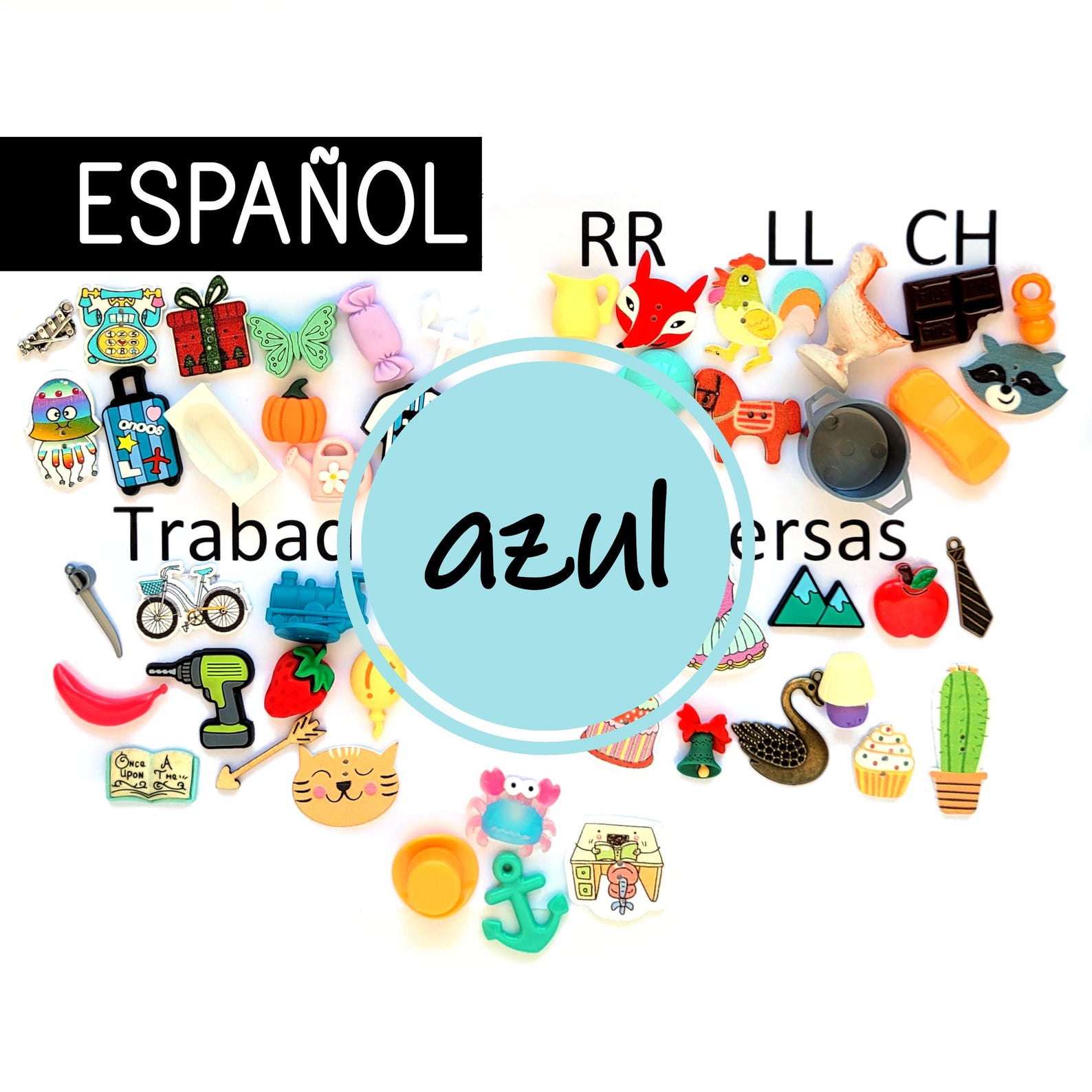 BLUE Series - 50 Language Objects for SPANISH - Material Objects ...